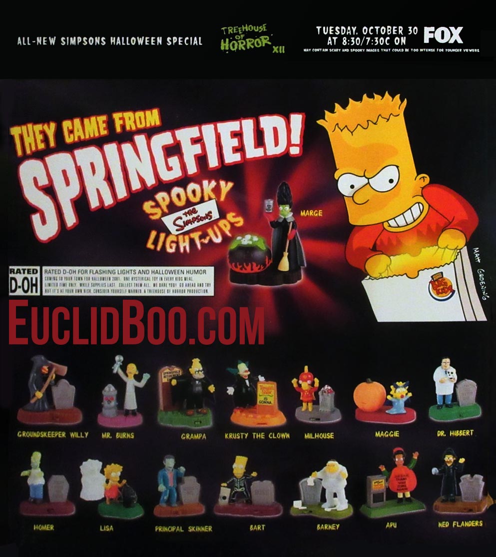 2001 Burger King Simpsons Treehouse of Horror Spooky Light Ups - Euclid ...